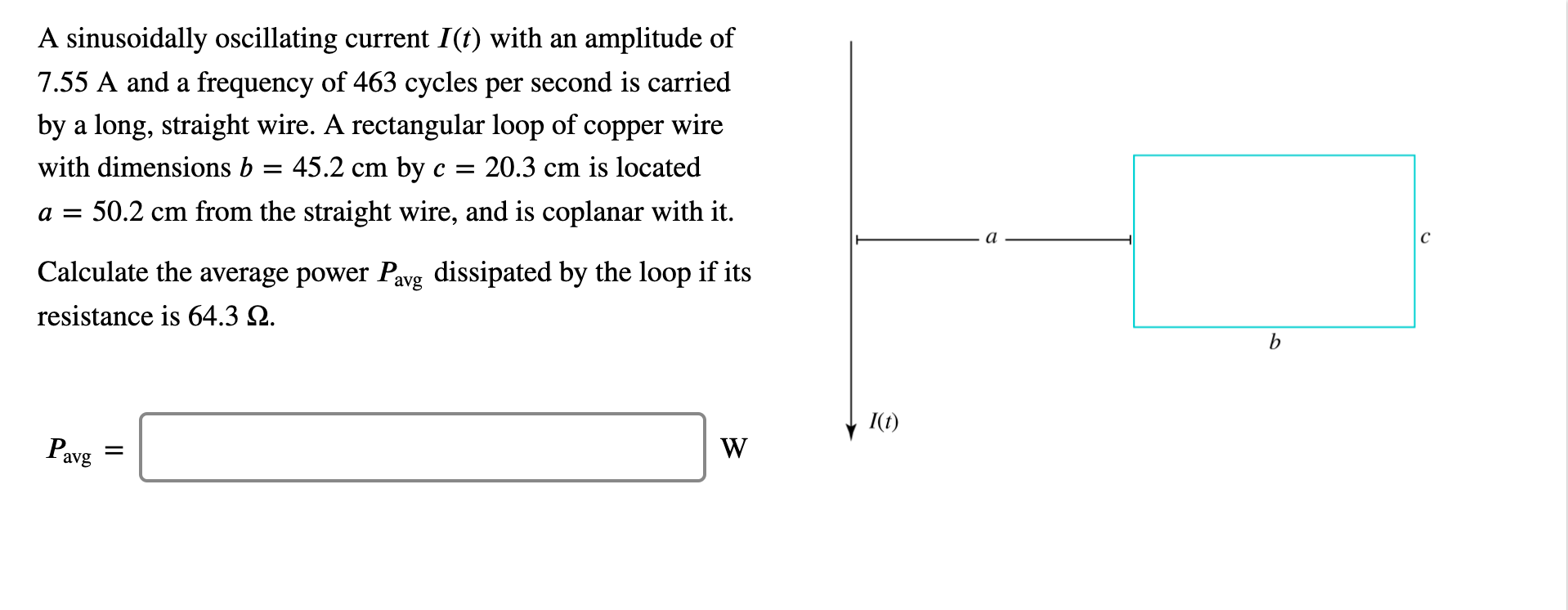 Solved A sinusoidally oscillating current I(t) with an | Chegg.com