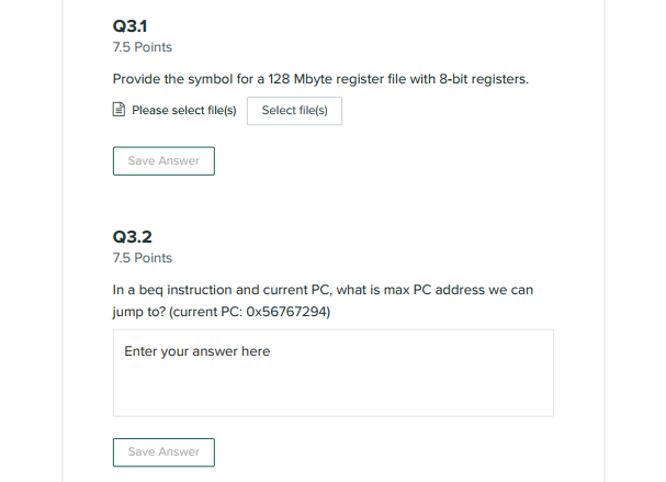 Solved Q3.1 7.5 Points Provide the symbol for a 128 Mbyte | Chegg.com