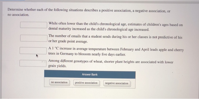 Solved Determine whether each of the following situations | Chegg.com