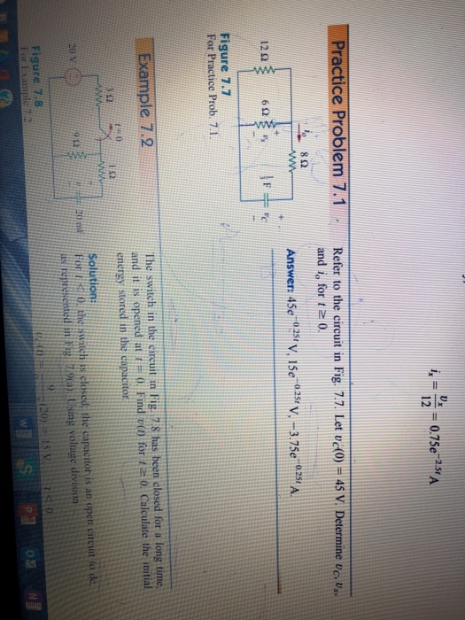 Solved 12 ractice Problem 7.1 Refer to the circuit in Fig. | Chegg.com