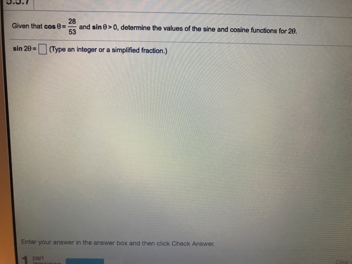 Solved Given that cos theta = 28/53 and sin theta > 0, | Chegg.com