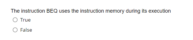 Solved The instruction BEQ uses the instruction memory | Chegg.com