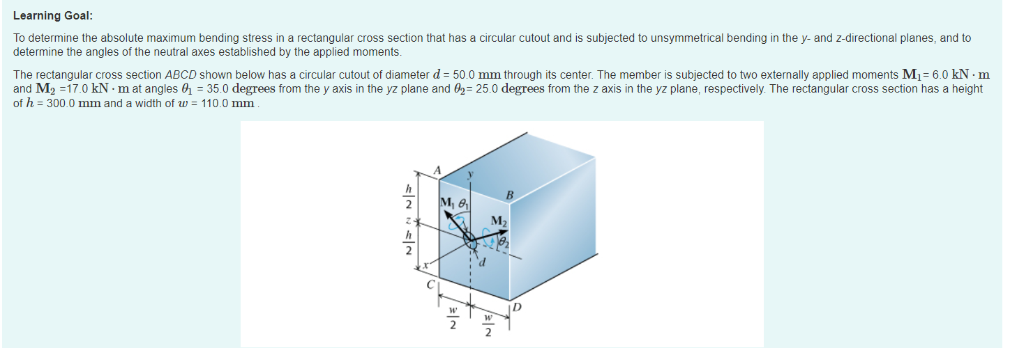 Solved The neutral-axis angle of the cross section being | Chegg.com