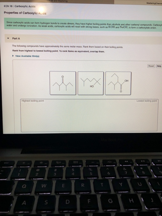 Solved CCh 16: Carboxylic Acids Properties of Carboxylic | Chegg.com Solved CCh 16: Carboxylic Acids Properties of Carboxylic | Chegg.com