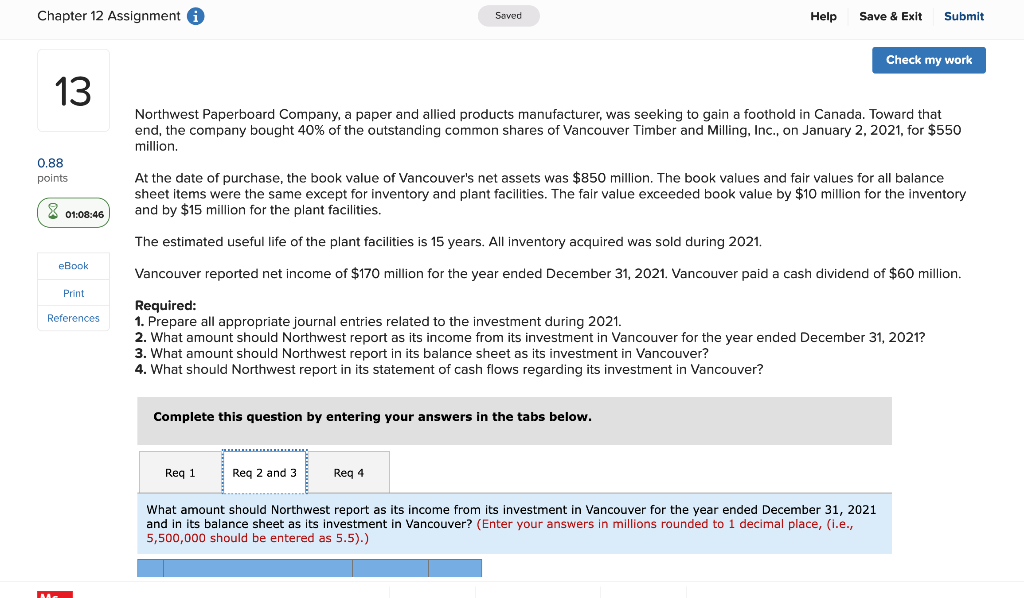 Solved Chapter 12 Assignment i Saved Help Save & Exit Submit | Chegg.com