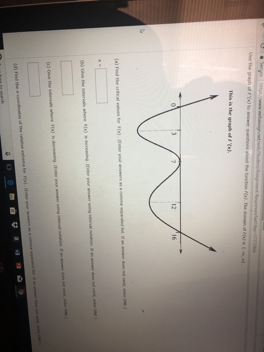 Solved Use the graph of the function Fox) displayed below to | Chegg.com