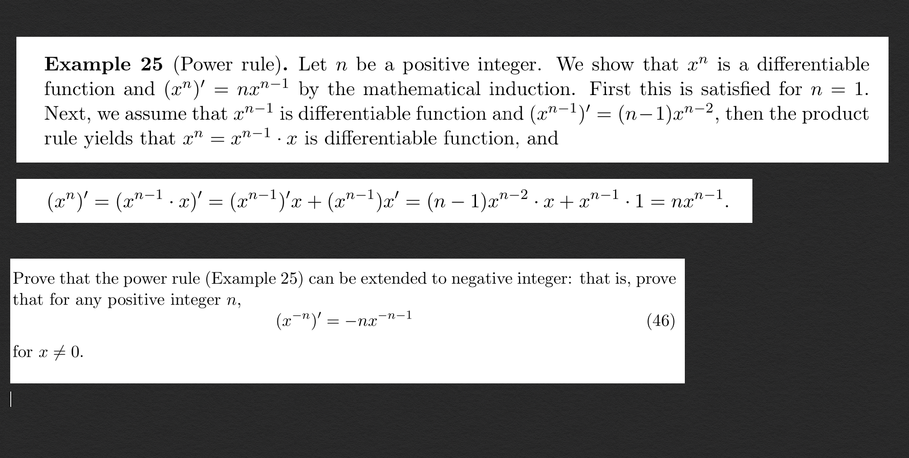 Solved 3. Prove that the power rule (Example 25) can be | Chegg.com