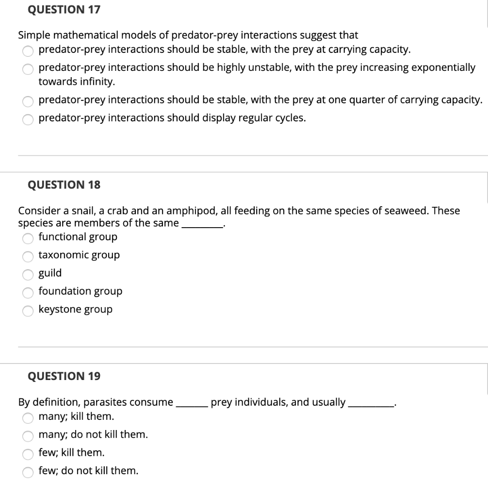 Solved QUESTION 17 Simple mathematical models of | Chegg.com