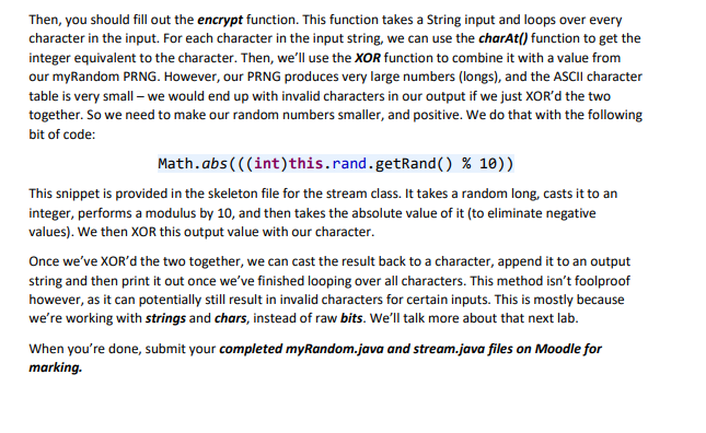 Solved In this lab, we'll implement the Xorshift* | Chegg.com