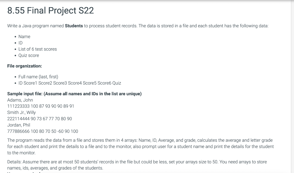 Solved Exception in thread "main" | Chegg.com