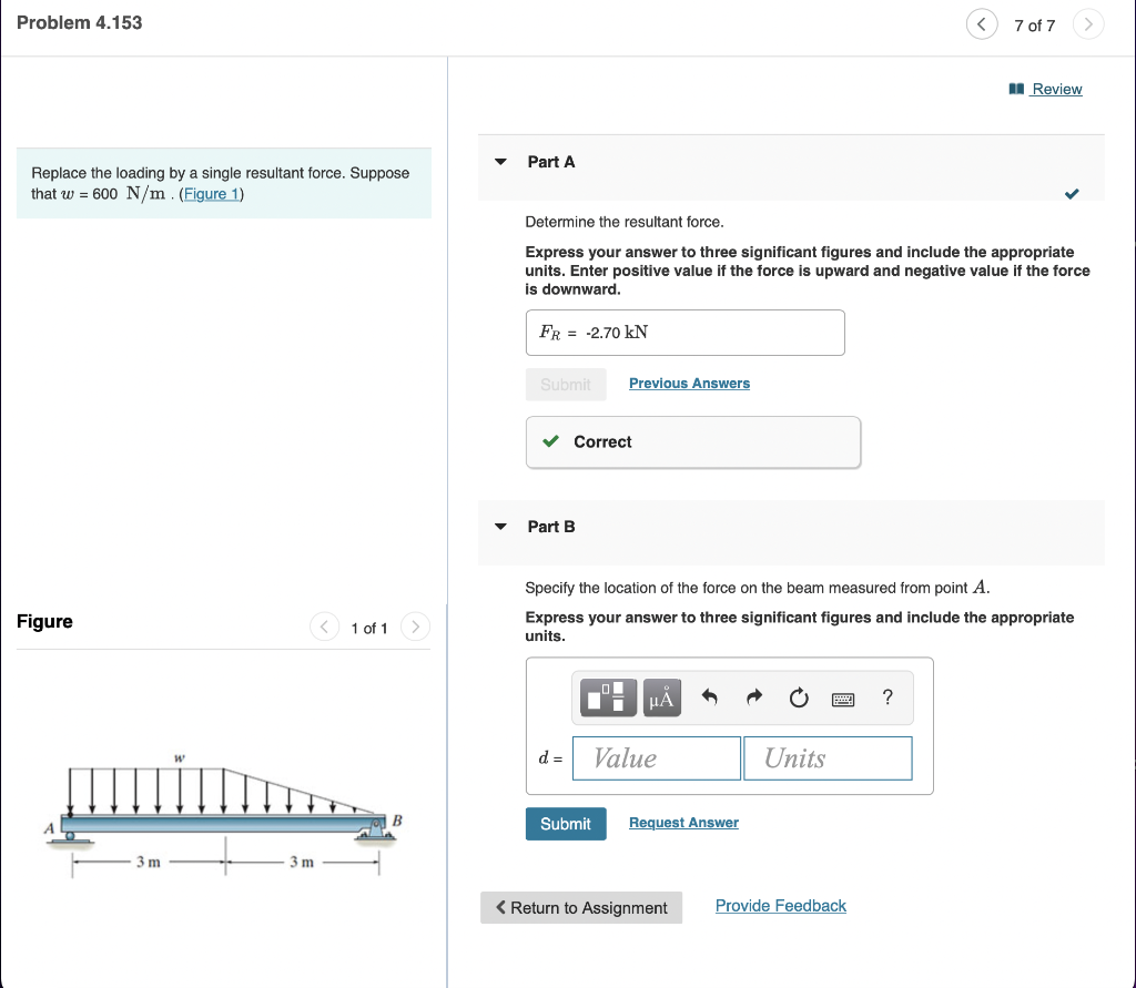Solved Replace the loading by a single resultant force. | Chegg.com