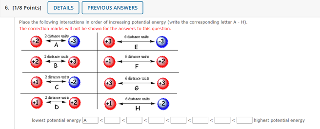 Solved Place the following interactions in order of | Chegg.com