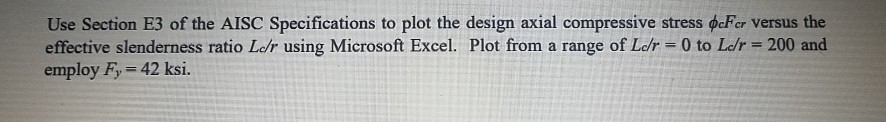 Solved Use Section E3 of the AISC Specifications to plot the | Chegg.com