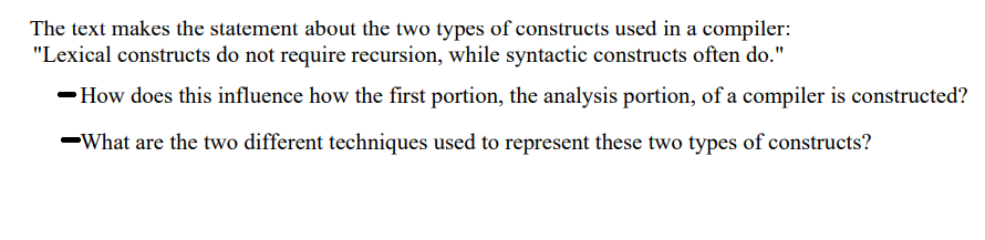 Solved The text makes the statement about the two types of | Chegg.com