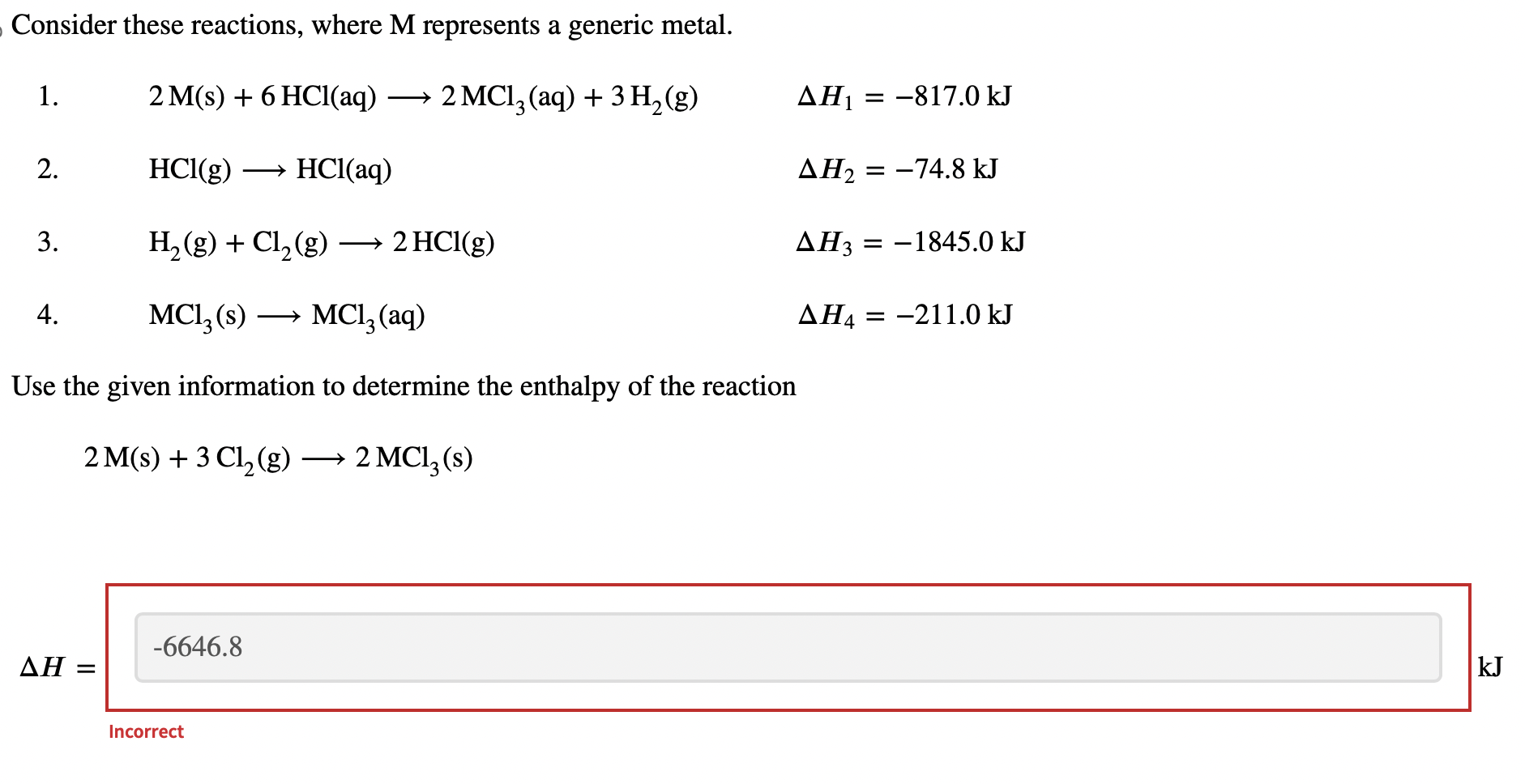 Consider these reactions, where M represents a | Chegg.com