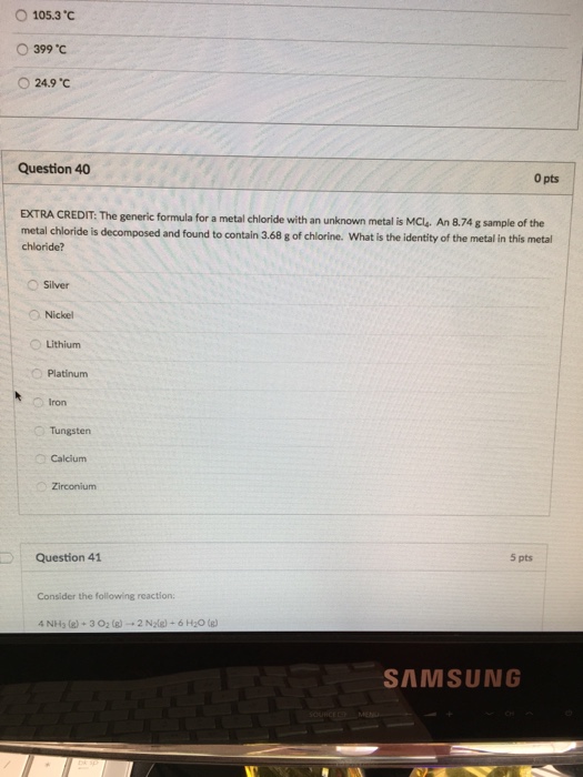 Solved The generic formula for a metal chloride with an | Chegg.com