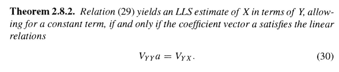 Solved Theorem 2.8.2. Relation (29) yields an LLS estimate | Chegg.com
