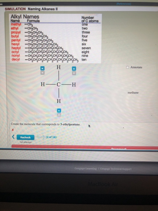 Solved SIMULATION Naming Alkanes ll Alkyl Names Name Formula | Chegg.com
