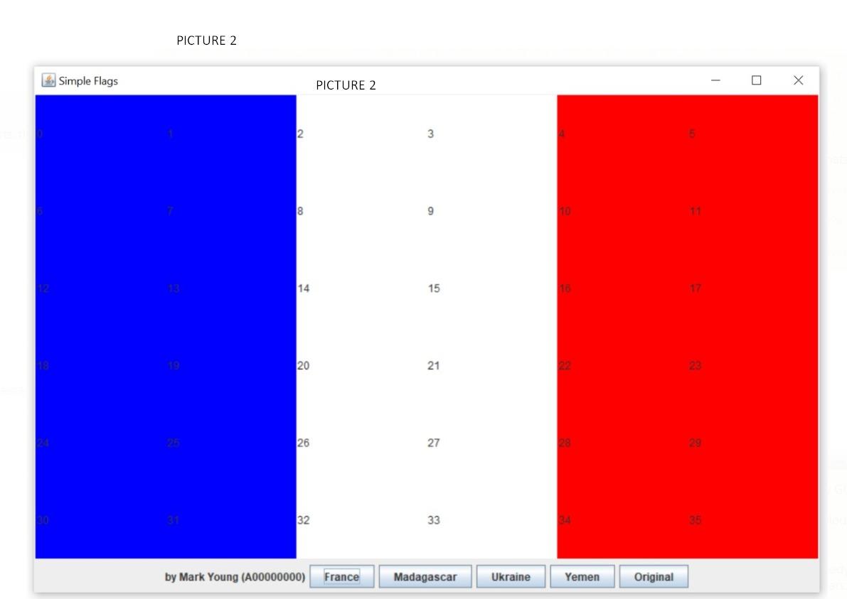Solved Simple Flags Gui And Arrays Synopsis Create A Swing 6919