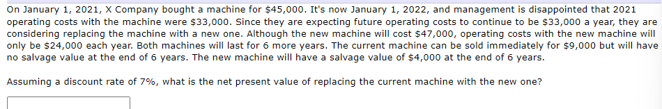 Solved On January 1, 2021, X Company bought a machine for | Chegg.com
