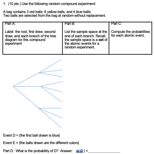 Solved 1. (10 pts. Use the following random compound | Chegg.com