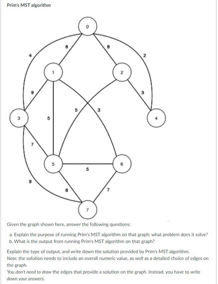 Solved Prim S Mst Algorithm 8 2 2 2 3 5 3 3 5 5 7 5 5 7