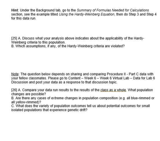 Solved: Procedure II - Part - Bug Population Changes When ... | Chegg.com