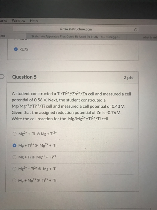 Solved arks Window Help fsw.instructure.com ells Sketch An | Chegg.com