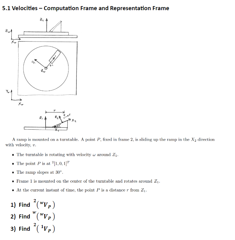 Solved 5.1 Velocities - Computation Frame and Representation | Chegg.com