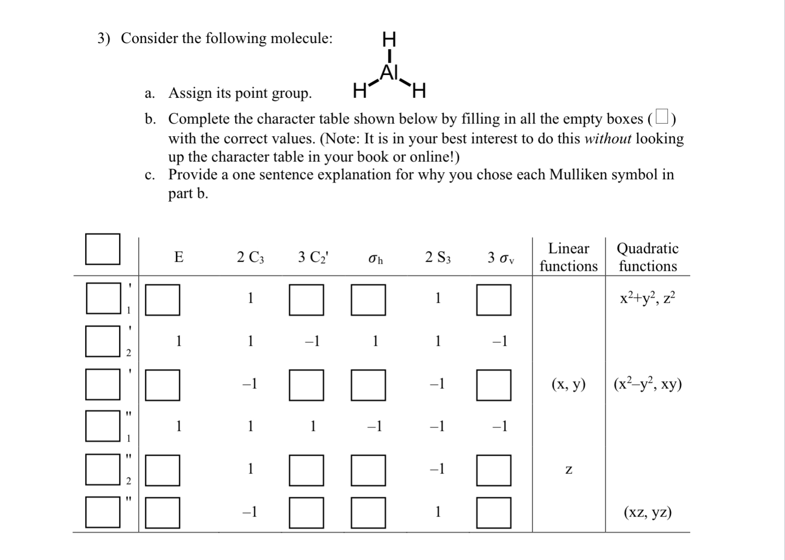Solved 3) Consider the following molecule: a. Assign its | Chegg.com