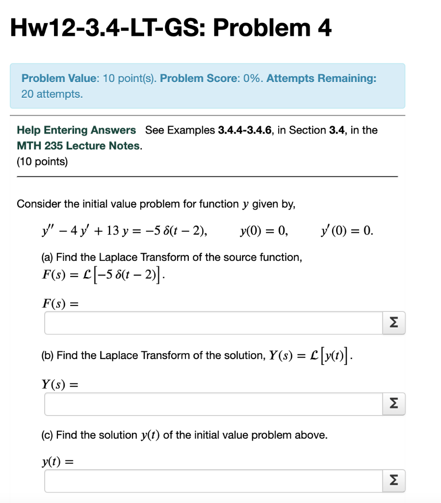 Solved Hw12-3.4-LT-GS: Problem 4 Problem Value: 10 point(s). | Chegg.com