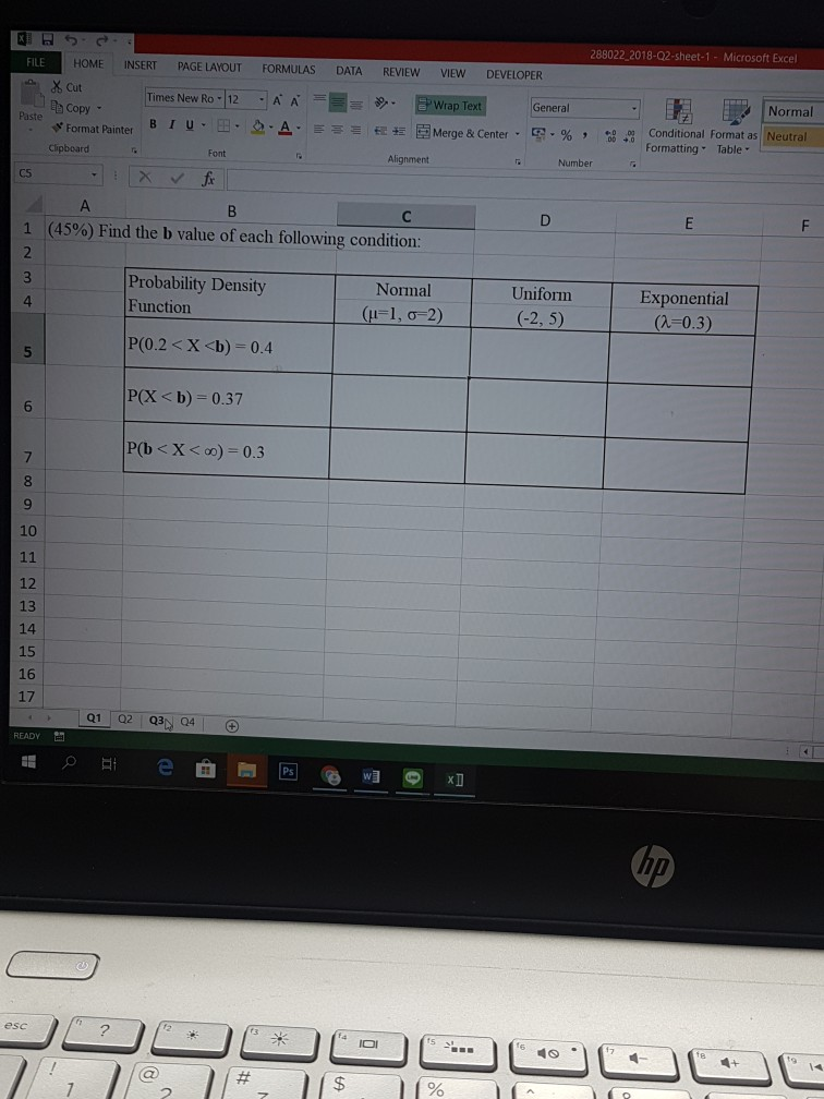 Solved 288022 2018-02-sheet-1 Microsoft Excel HOME INSERT | Chegg.com