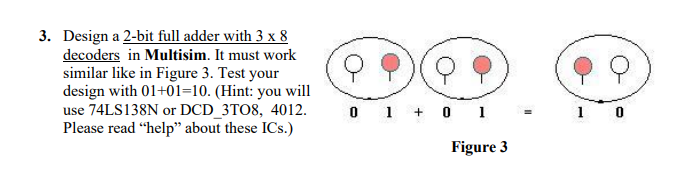 Solved 3. Design a 2-bit full adder with 3 x 8 decoders in | Chegg.com