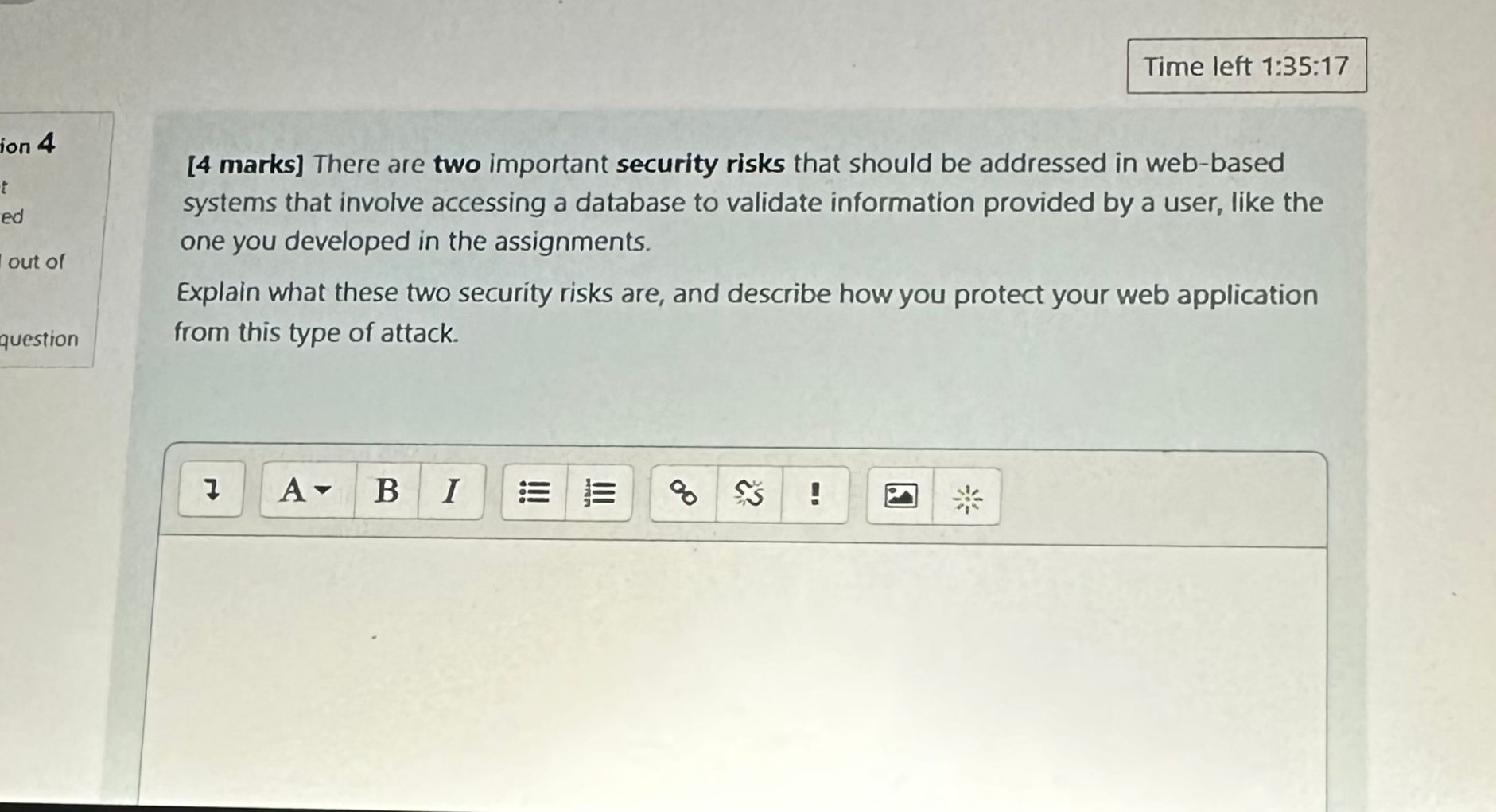 Solved Time left 1:35:17[4 ﻿marks] ﻿There are two important | Chegg.com