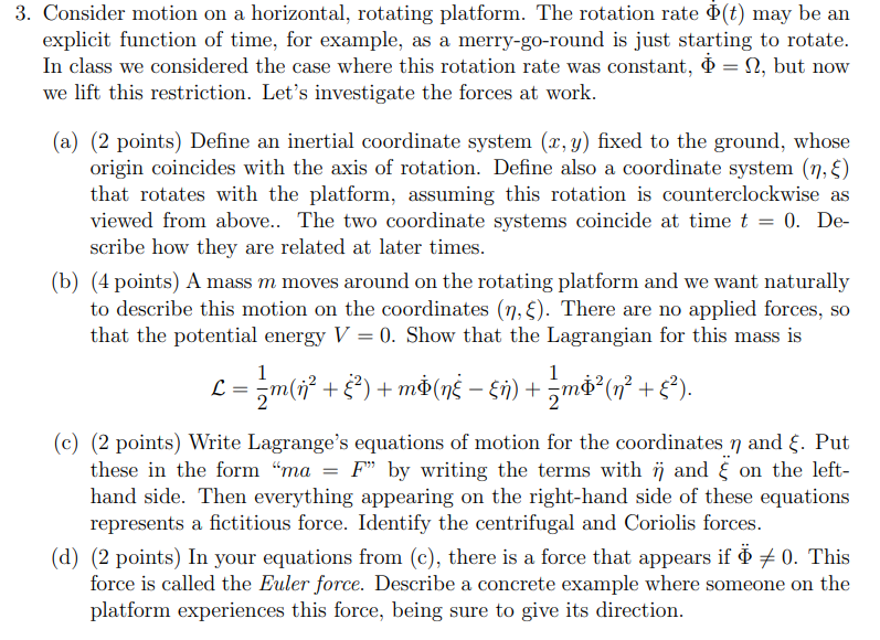 Solved In class we considered the case where this rotation | Chegg.com