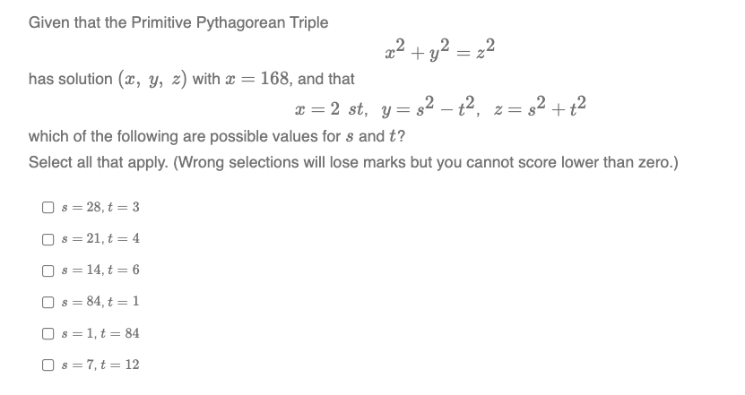 Solved = Given that the Primitive Pythagorean Triple 22 + y2 | Chegg.com