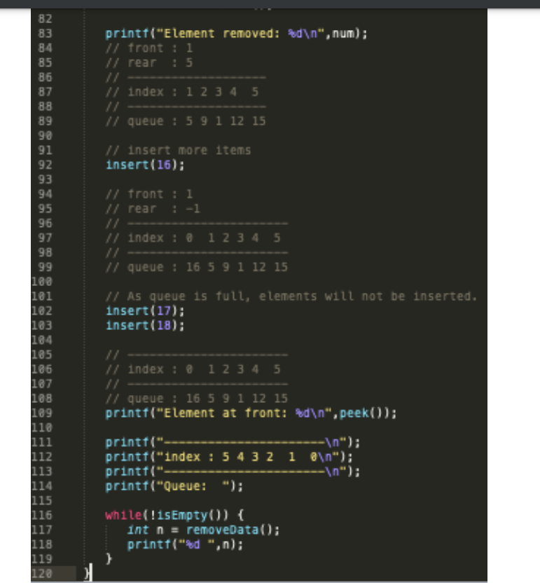 Solved Output Queue is full! Element removed: 3 Element at | Chegg.com