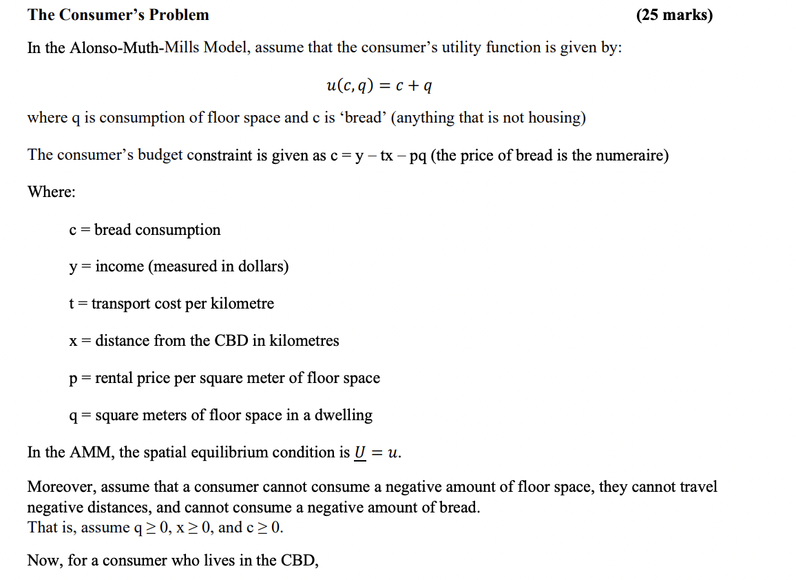 E) Solve the first-order necessary conditions to find | Chegg.com
