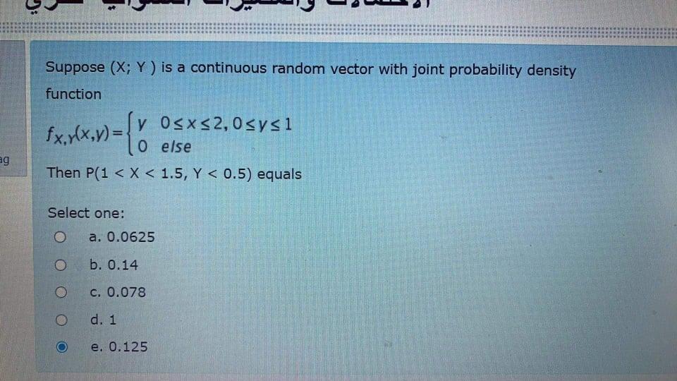 Solved Suppose (X; Y ) is a continuous random vector with | Chegg.com
