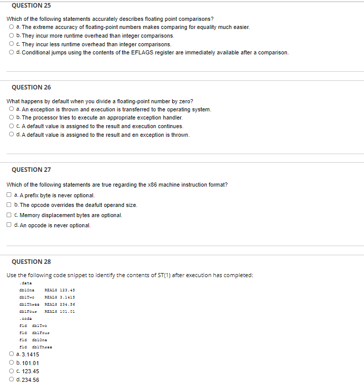 Solved QUESTION 21 Which of the following exception | Chegg.com