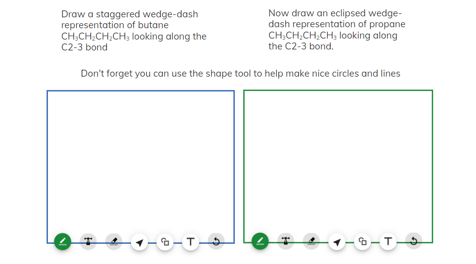 Solved Draw a staggered wedge-dash representation of butane | Chegg.com