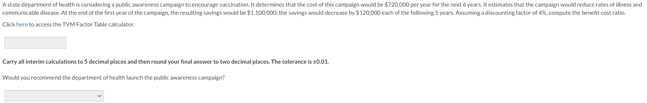 Solved Click here to access the TVM Factor Table calculator. | Chegg.com