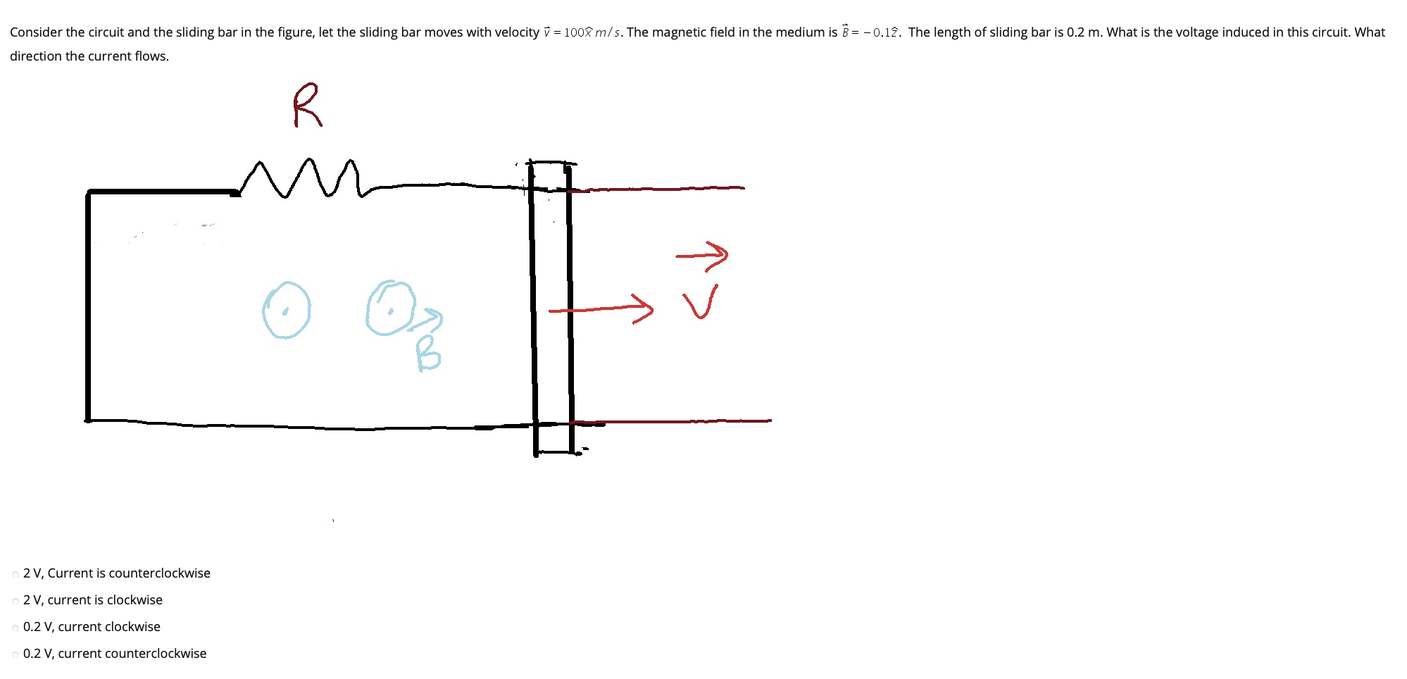 Solved Consider the circuit and the sliding bar in the | Chegg.com