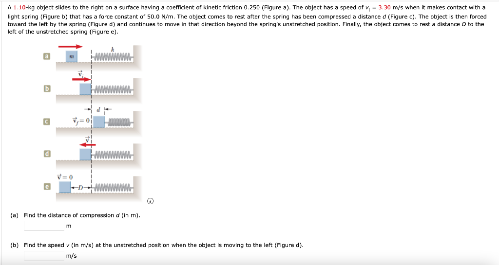 Solved A 1.10−kg object slides to the right on a surface | Chegg.com