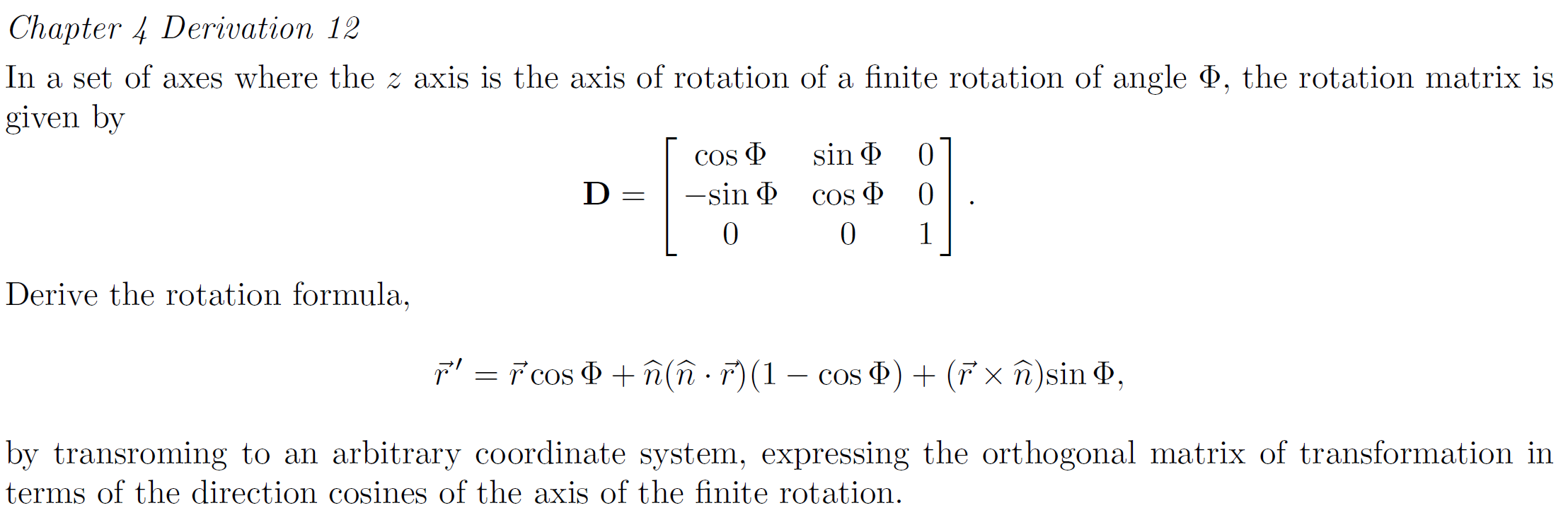 Chapter 4 Derivation 12 In a set of axes where the z | Chegg.com
