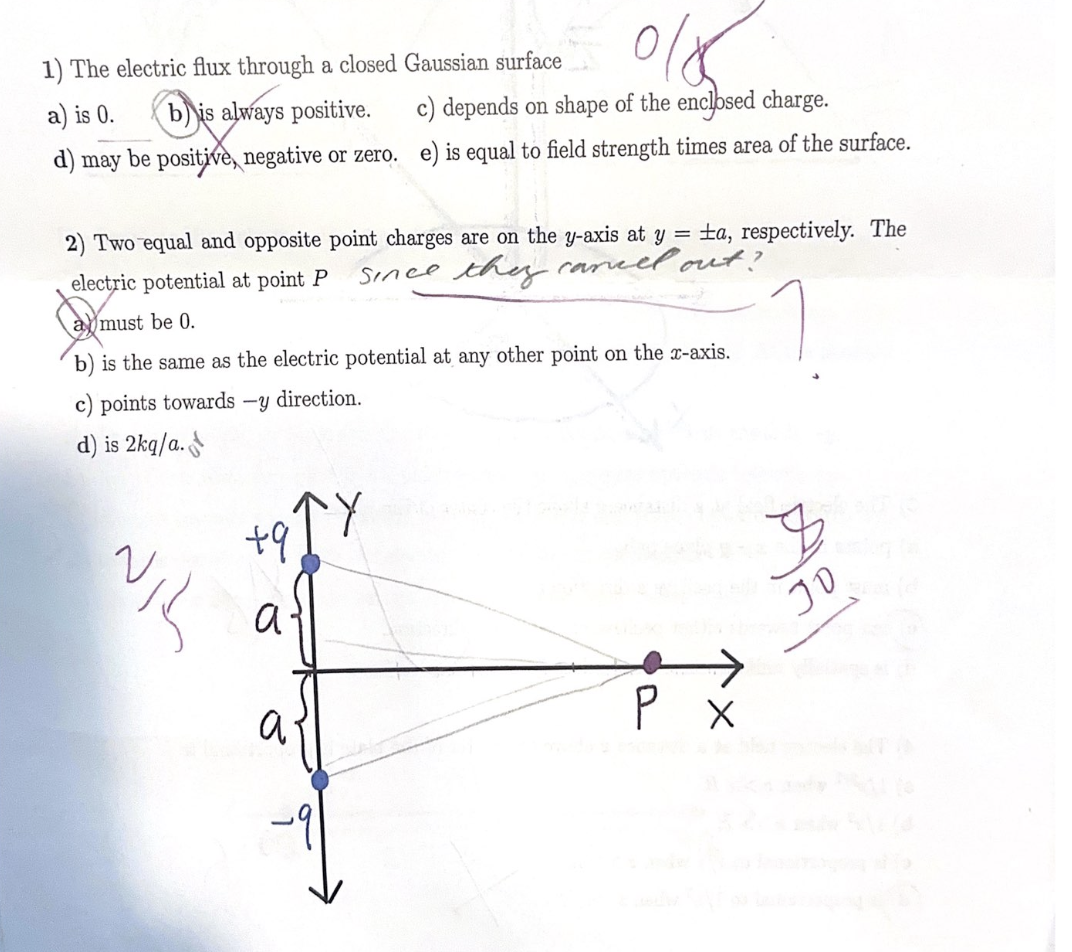 Solved 1) The electric flux through a closed Gaussian | Chegg.com