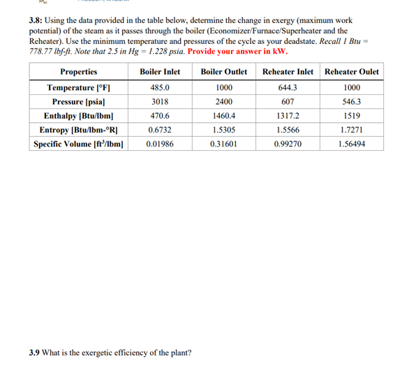 Solved 3.8: Using the data provided in the table below, | Chegg.com