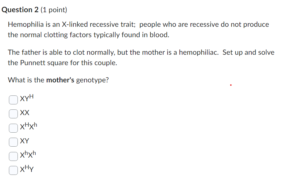 Solved Hemophilia is an X-linked recessive trait; people who | Chegg.com