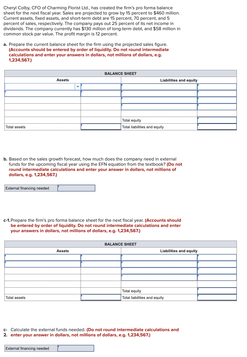 Solved Cheryl Colby, CFO of Charming Florist Ltd., has | Chegg.com