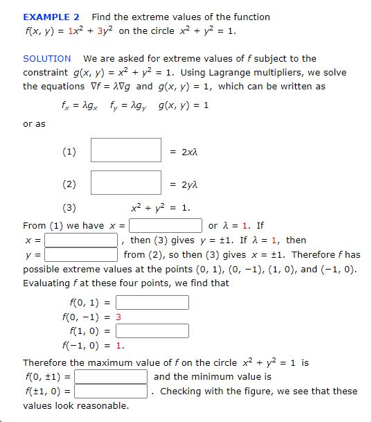 Solved EXAMPLE 2 Find the extreme values of the function | Chegg.com